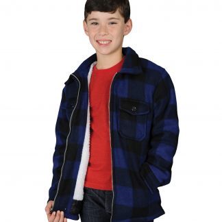 Maxxsel 4-18 Kids' Sherpa Lined Buffalo Plaid Fleece Jacket - Maxxsel ...